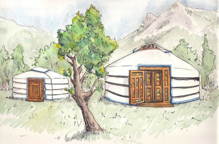 Illustration des yourtes sur le terrain – Location de Yourtes et gîte ...